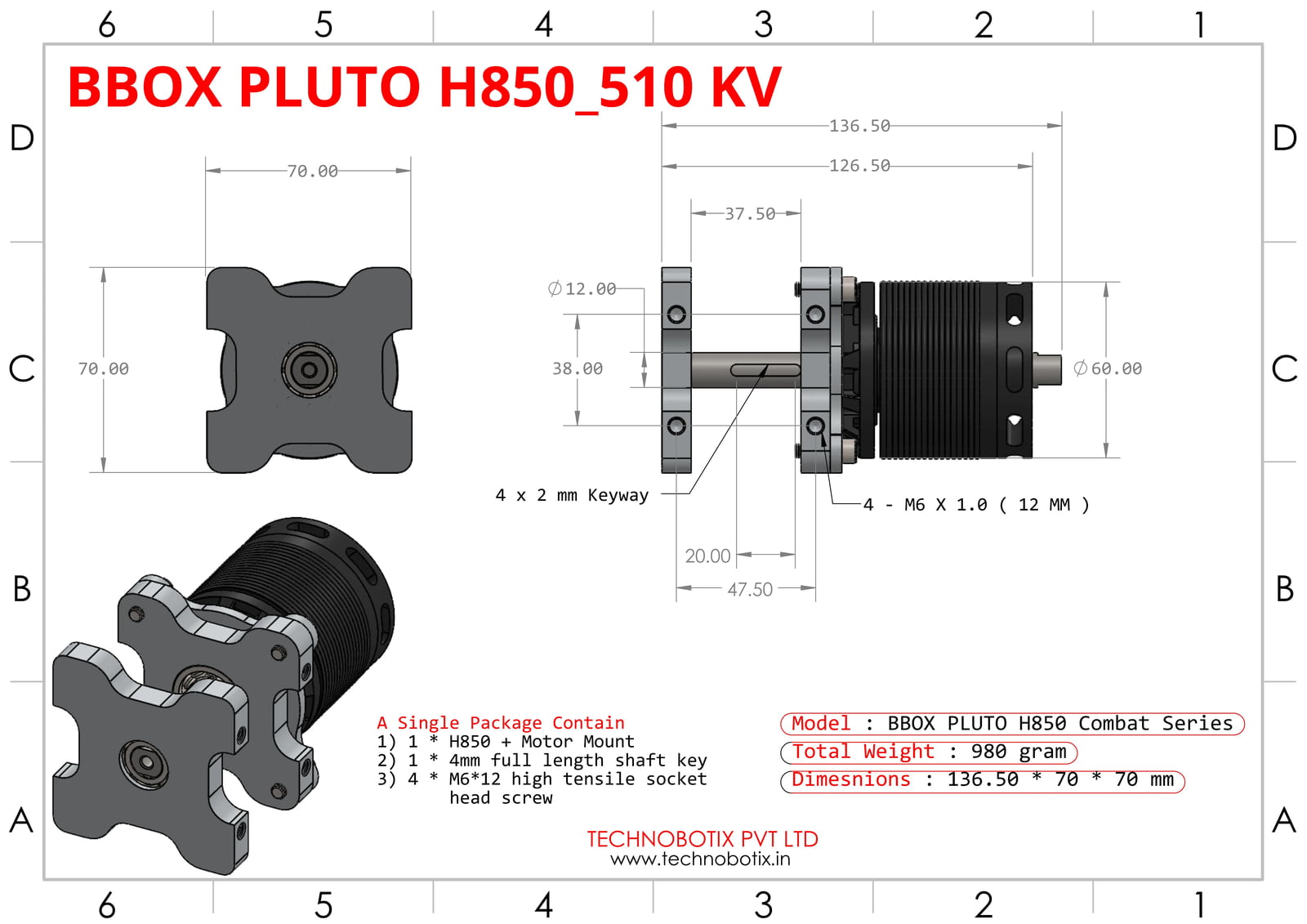 BBOX PLUTO H850 MOTOR